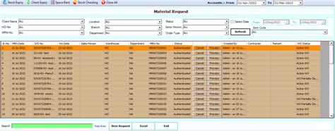 Material Planning My WebSite