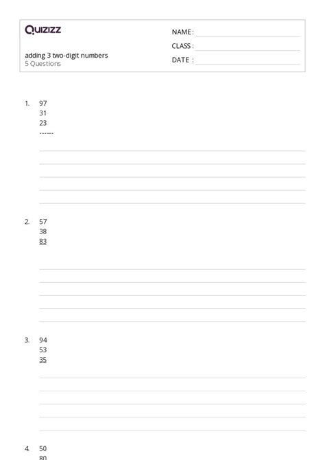 50 Two Digit Numbers Worksheets On Quizizz Free And Printable