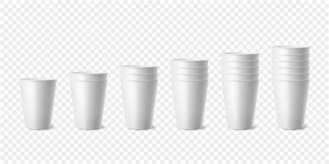 벡터 3d 현실적인 백서 광택 일회용 컵 음료 음료 격리 된 커피 소 다 차 칵테일 밀크 쉐이크 디자인 템플릿 이랑 전면 보기에 대 한 포장의 컵 세트 스택 프리미엄 벡터