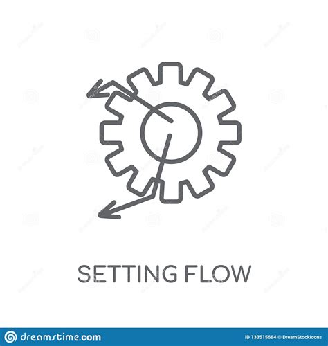 setting flow interface symbol linear icon modern outline settin stock