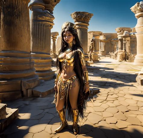 Premium Photo Beautiful Girl In Costume Of Ancient Egyptian Goddess