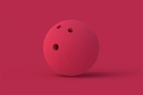 Bowling Ball Of Magenta On Red Background Color Of The Year 2023 3d