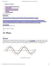 Understanding AC Phase Shift In Basic AC Theory Documents Course Hero