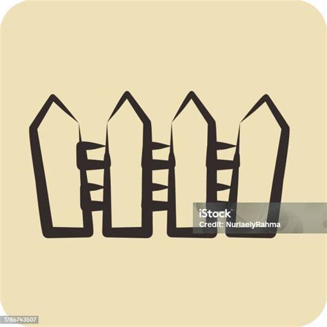 아이콘 펜스 정원 기호에 적합합니다 손으로 그린 스타일입니다 심플한 디자인 편집 가능 디자인 템플릿 벡터입니다 간단한