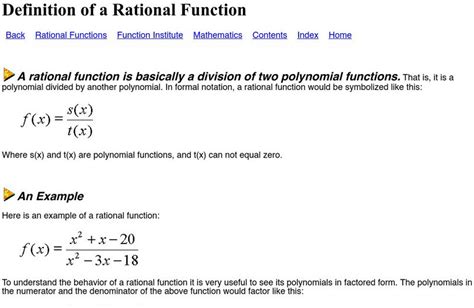 Zona Land Definition Of A Rational Function Activity For 9th 10th
