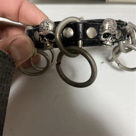 Sex Pot スカル装飾 ブラックレザーネックレス メルカリ