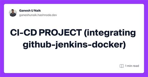 ganesh u naik on linkedin ci cd project integrating github jenkins