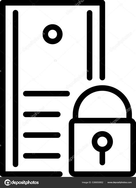 Computer Data Lock Icon Outline Style Stock Vector By Iconfinder