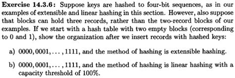 Exercise 1436 Suppose Keys Are Hashed To Four Bit Sequences As In Our