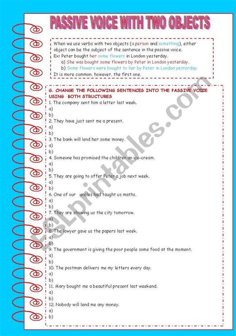 Passive Voice With Two Objects Worksheet