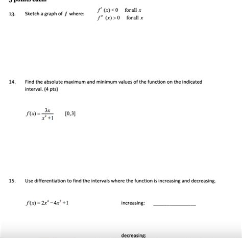 Solved Sketch A Graph Of F Where F X For Chegg