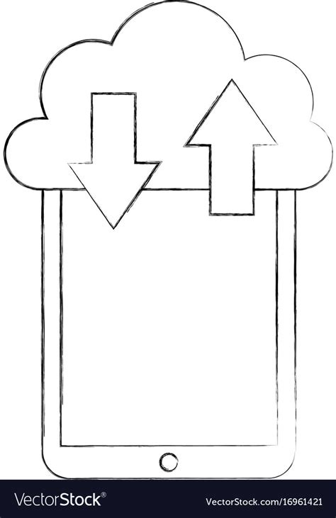 Smartphone Device With Cloud Computing Royalty Free Vector