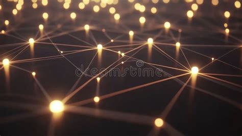 Abstract Representation Of Social Network Connections With Glowing