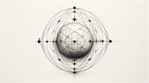 Premium Photo Minimal Geometric Sphere Tattoo Design With Symmetrical Lines