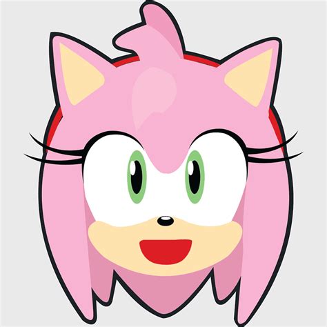 Amy Rose Face Cartoon Character Head Pink Fictional Character