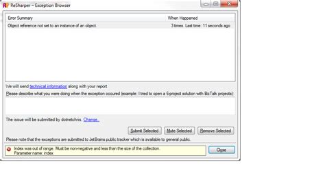Cannot Submit Errors Index Was Out Of Range Must Be Non Negative And