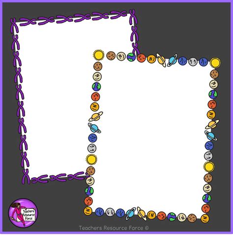 Science Borders Clip Art Chromosomes Electricity Bolt Gender Planets Shop Trf One