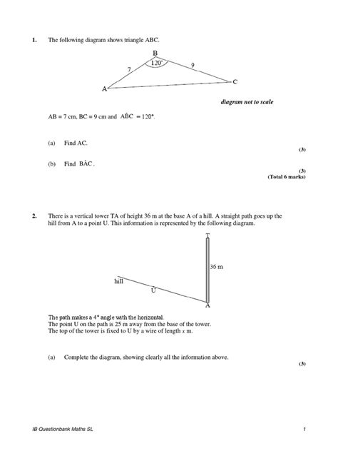 The Sine And Cosine Rule Questions Pdf Triangle Area