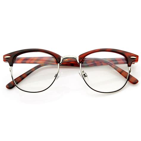 Optical Quality Horned Rim Clear Lens Rxable Half Frame Horn Rimmed