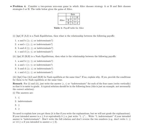 Solved Problem 4 Consider A Two Person Zero Sum Game In Chegg Com
