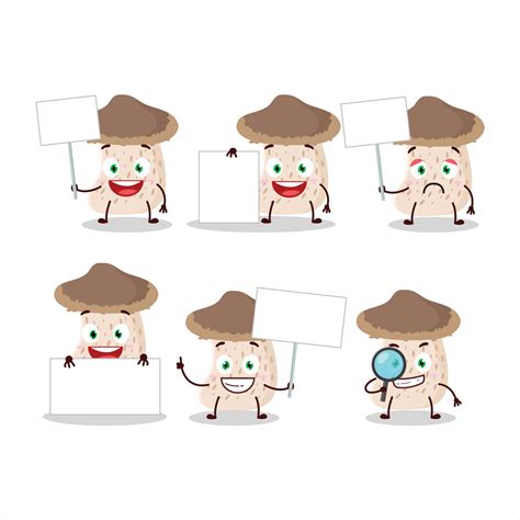 Shiitake Mushroom Cartoon Character Bring Information Board 28283230