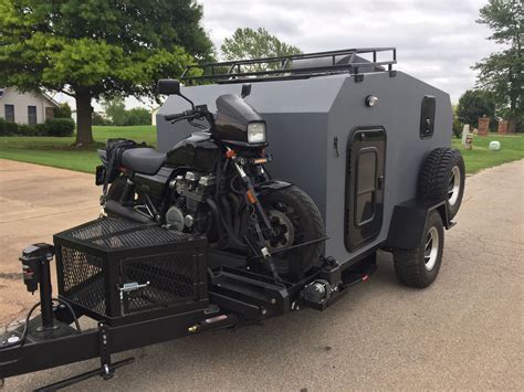 Motorcycle On Trailer For Overland Camping