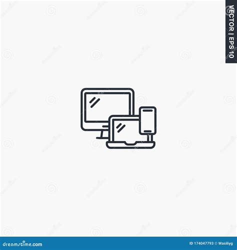 Electronic Devices Linear Style Sign For Mobile Concept And Web Design Stock Vector