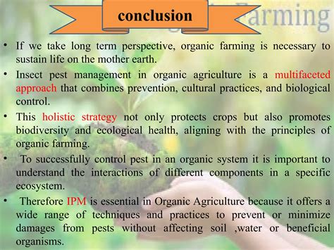 Insect Pest Management In Organic Agriculture Ppt