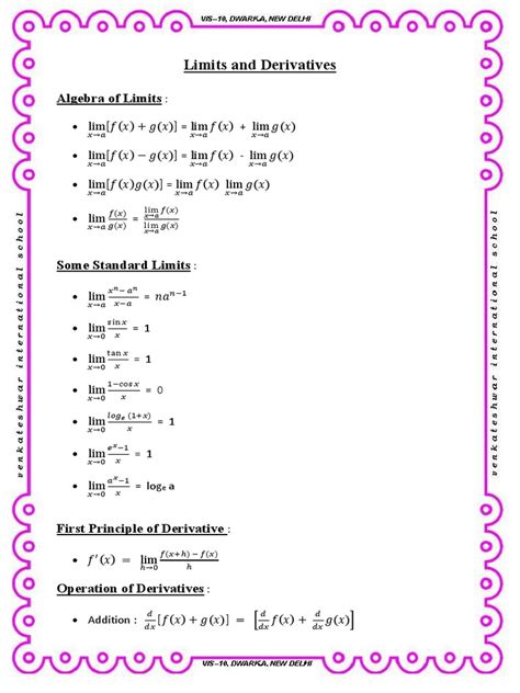 Limits And Deivatives Pdf Trigonometric Functions Special Functions