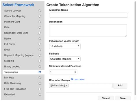Tokenization Algorithm Frameworks