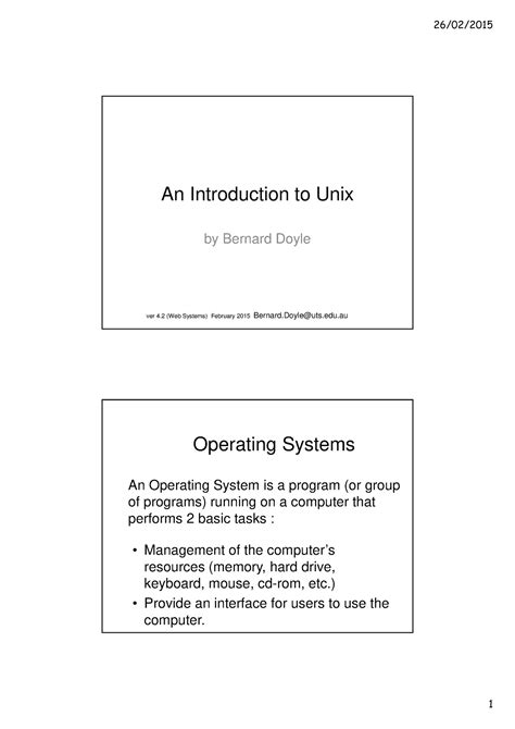 Unix Intro V Web Systems Ver Web Systems February An Introduction To UnixOperating
