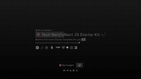 Technerd Nextjs Starter Template Nextjs Full Stack Starter Mongoose Zod Shadcn Tailwind