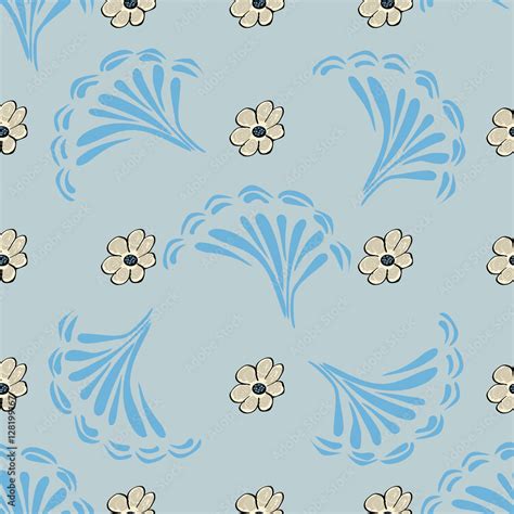 Abstract Flower Seamless Pattern Background Vector Texture Flor Stock