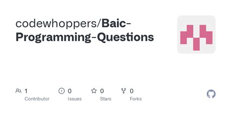 Github Codewhoppers Baic Programming Questions