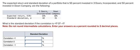 Solved The Expected Return And Standard Deviation Of A Chegg
