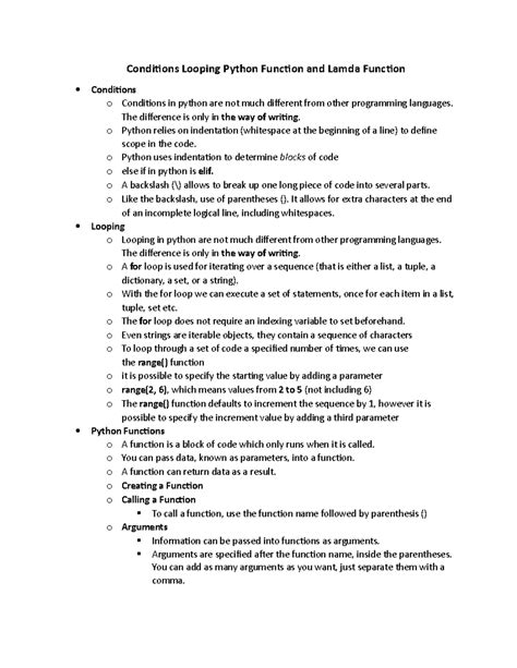 conditions looping python function and lamda function the difference is only in the way of