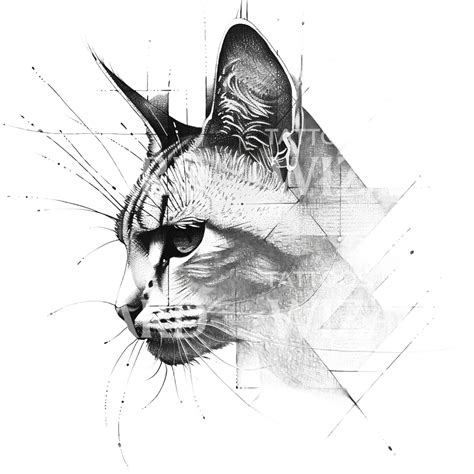 Abstract Cat Tattoo