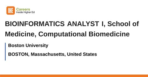 Bioinformatics Analyst I School Of Medicine Computational Biomedicine