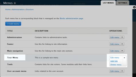 How To Add Items To Your Menus In Drupal 8 Inmotion Hosting