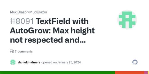 Textfield With Autogrow Max Height Not Respected And Doesnt Grow On