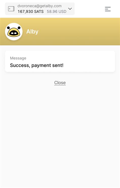 Success Message · Issue 2171 · Getalbylightning Browser Extension