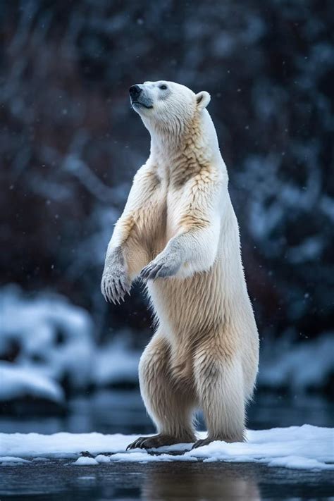 Majestic Polar Bear Standing In Arctic Morning Stock Illustration