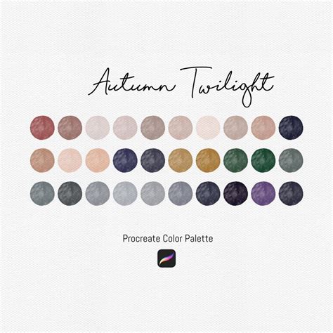 Autumn Twilight Procreate Color Swatches Procreate Color Palette