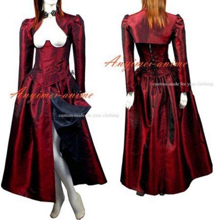 Wine Red And Black Taffeta Open Bust O Dress With Asymmetrical Train