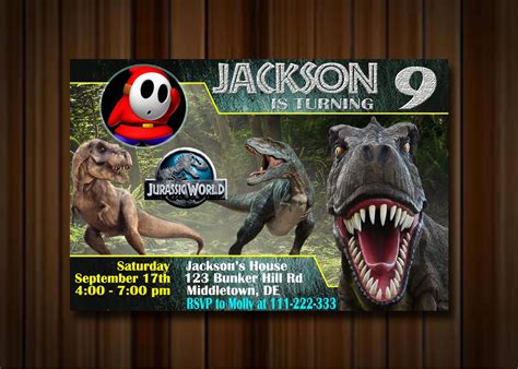 Jurassic Park Invitation Jurassic World Jurassic World Birthday