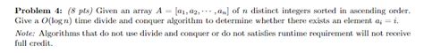 Solved Problem 4 8 Pts Given An Array A 01 02 Chegg Com