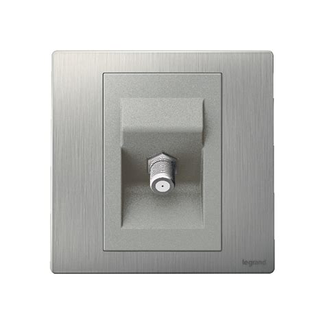 Mallia Senses 1 Gang F Type Terminal Tv Socket Outlet Brushed Aluminium 281152ba