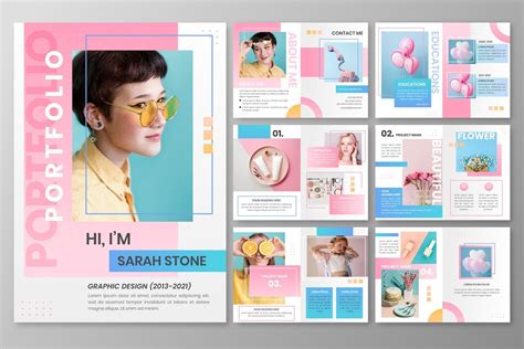 Free Vector Creative Gradient Portfolio Template Portfolio Template