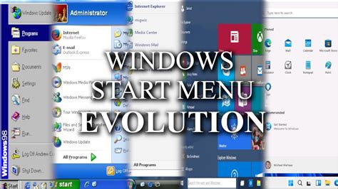 Windows Start Menu Evolution Youtube
