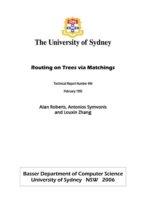 Pdf Routing On Trees Via Matchings
